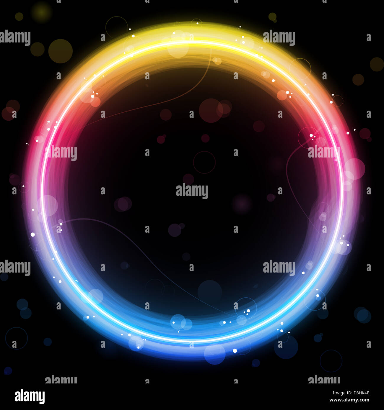 Vector - Rainbow Circle Border with Sparkles and Swirls Stock Photo - Alamy