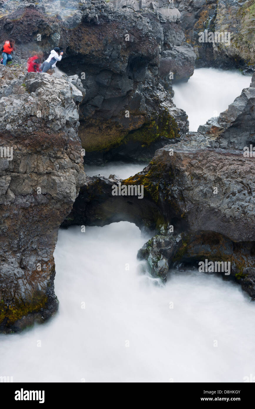 Iceland, Barnafoss waterfall Stock Photo - Alamy