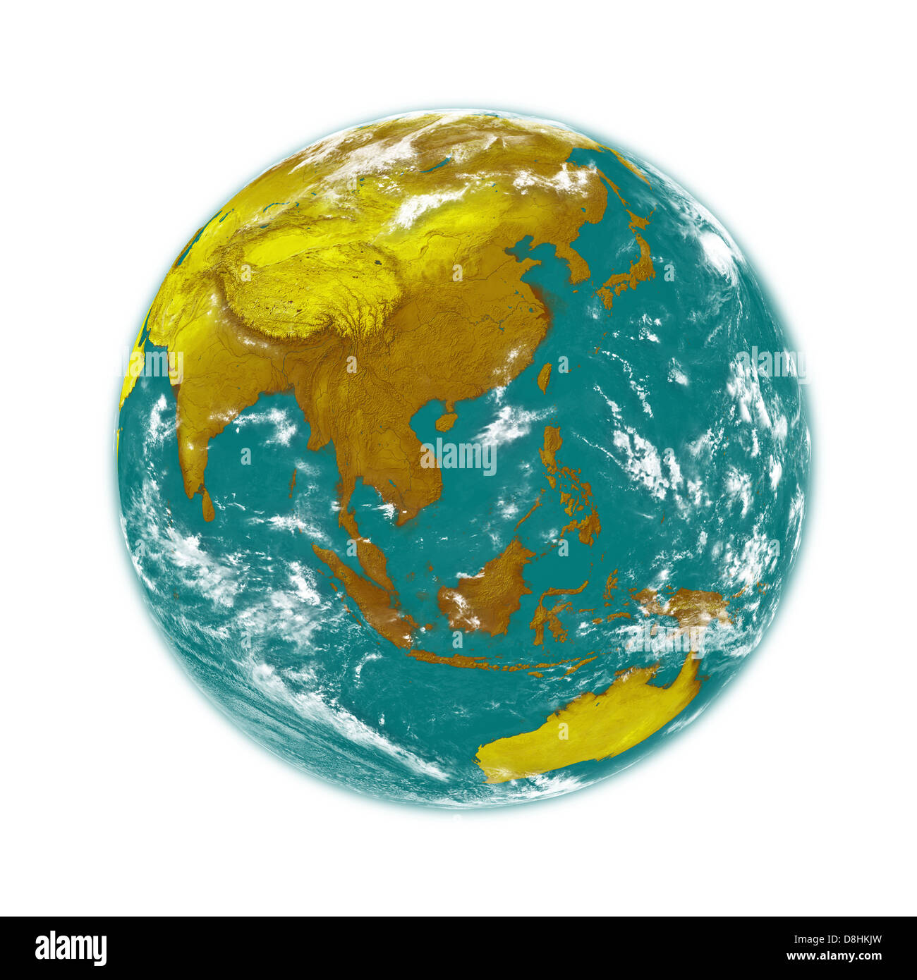 Southeast Asia on planet Earth isolated on white background. Elements ...