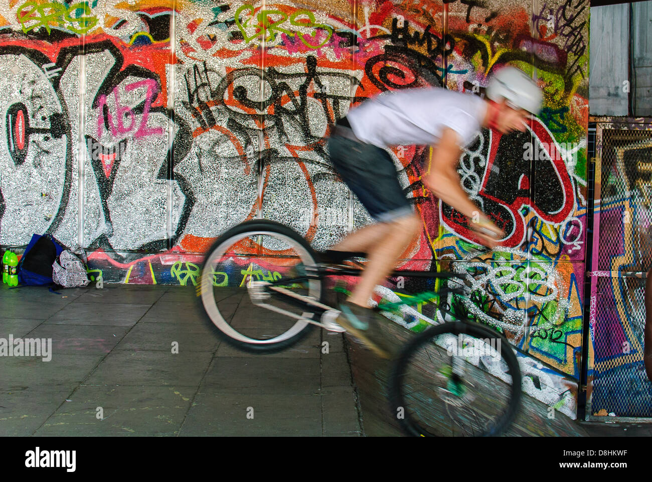 BMX rider on Southbank Skateboard Park Stock Photo - Alamy