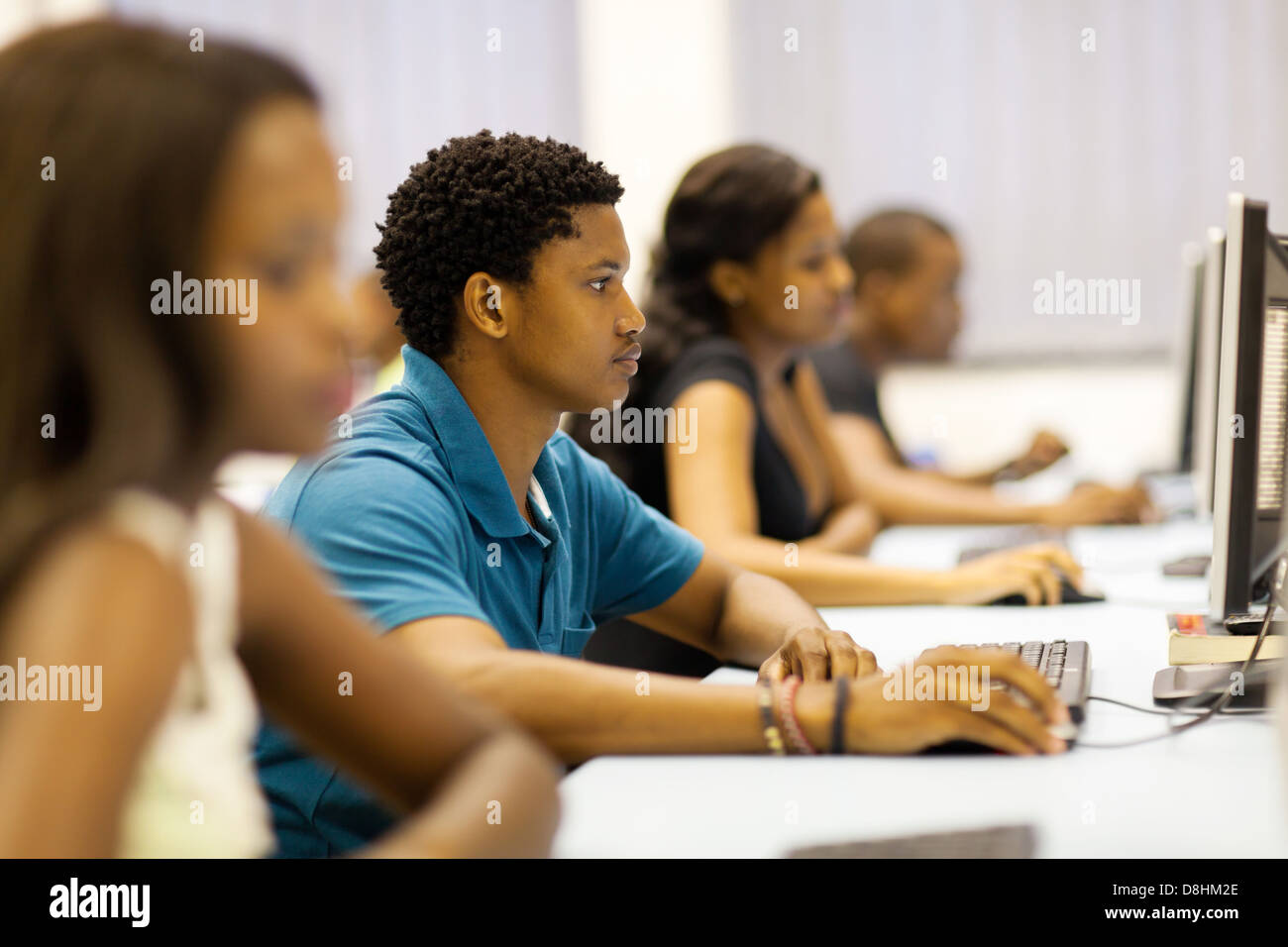 group of african university students in computer room Stock Photo - Alamy
