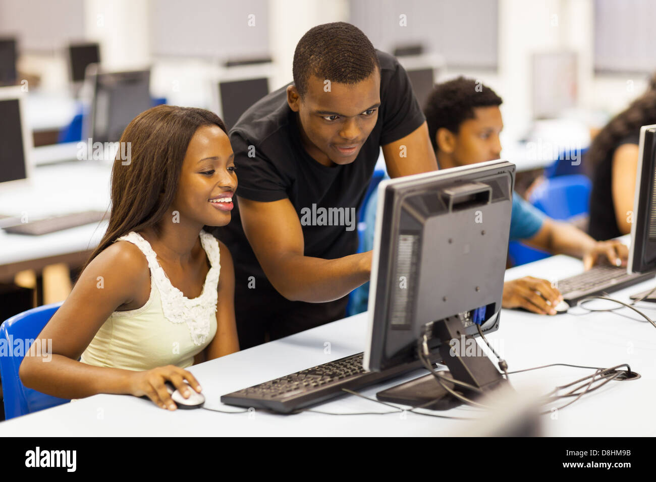 group african university students in computer room Stock Photo - Alamy