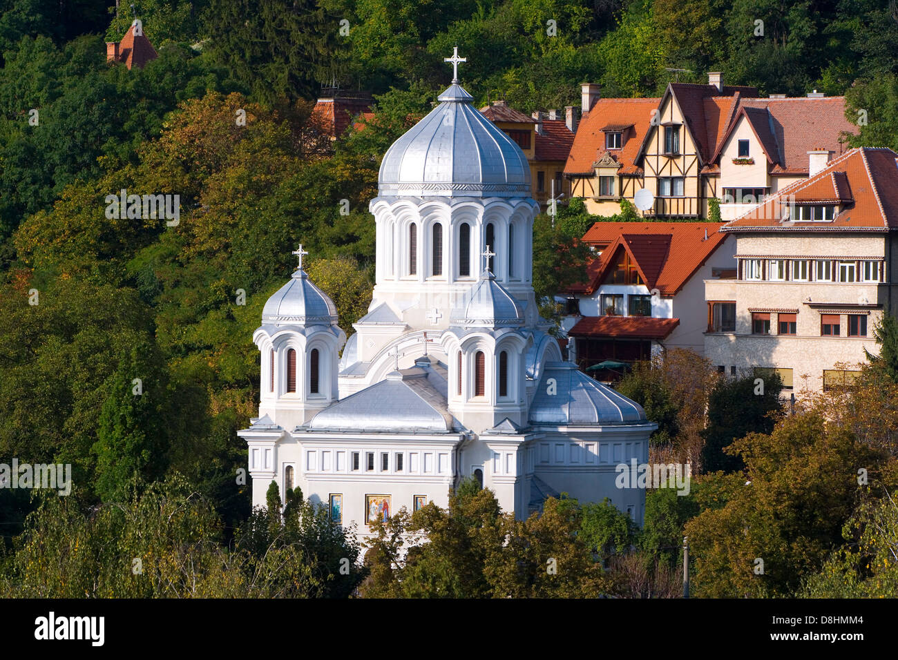 Romania, Transylvania, Brasov, Orthodox Church in the centre of ...