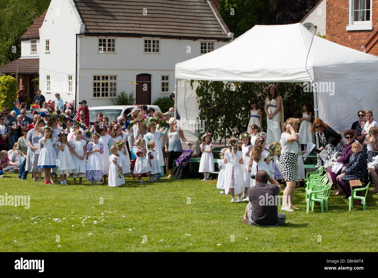 Crowning of the May Queen Wellow Stock Photo - Alamy