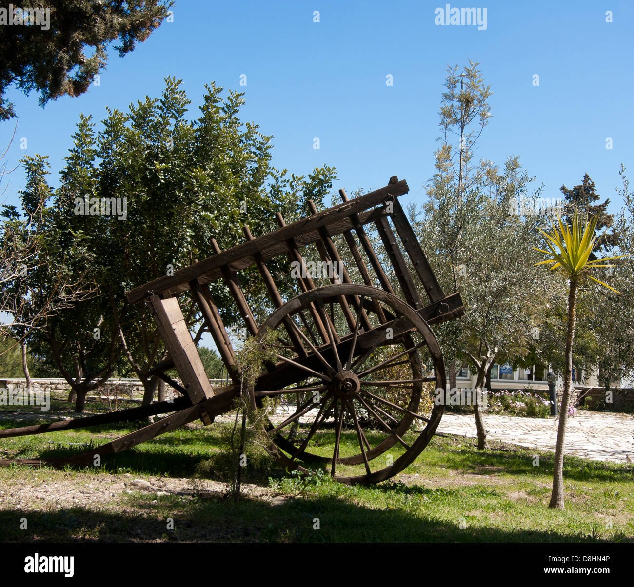 Old wooden cart displayed in a Cyprus village Stock Photo - Alamy