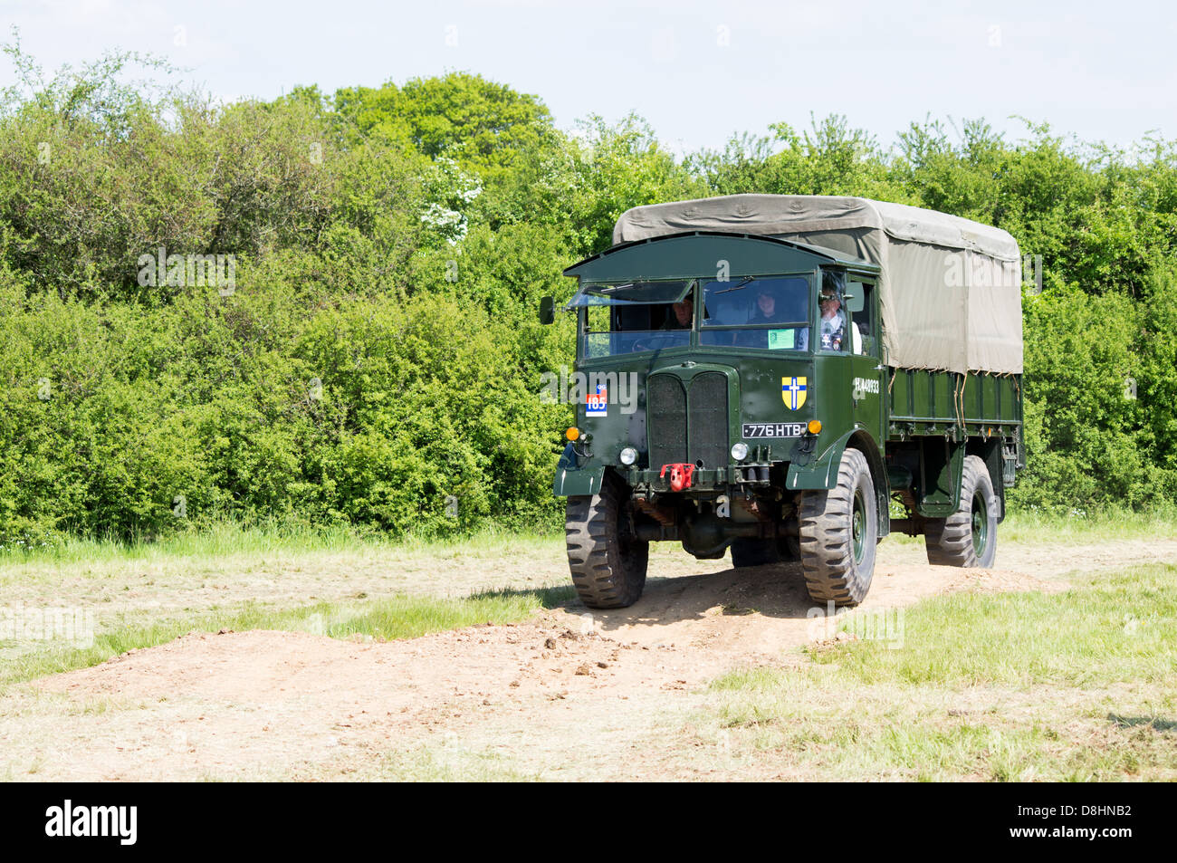 A British Army AEC Matador Artillery Tractor being driven around on ...