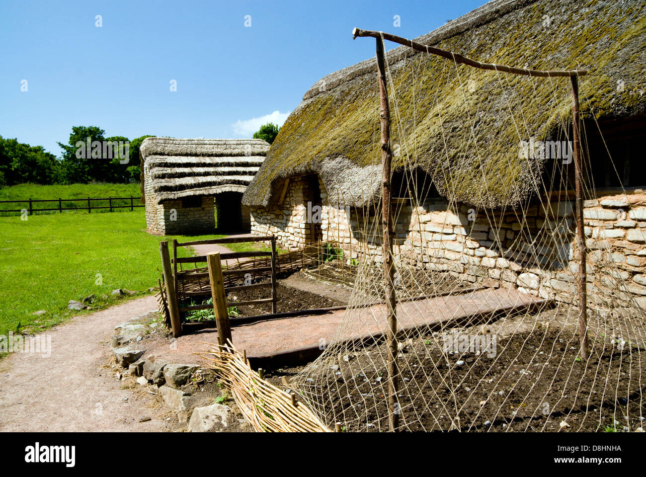 Cosmeston lakes country park and medieval village hi-res stock ...