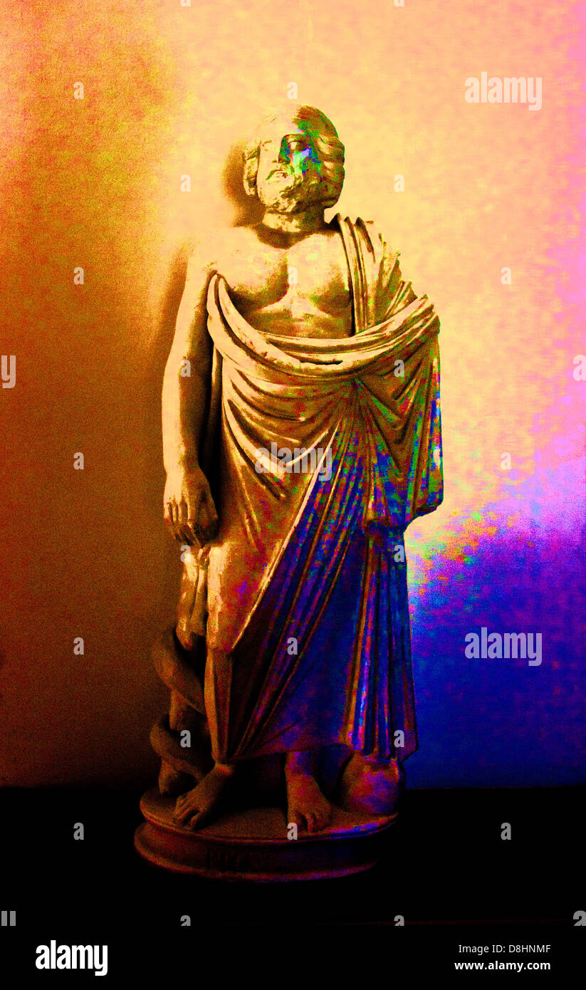Psychedelic statue of ancient Greek philosopher or statesman Stock ...
