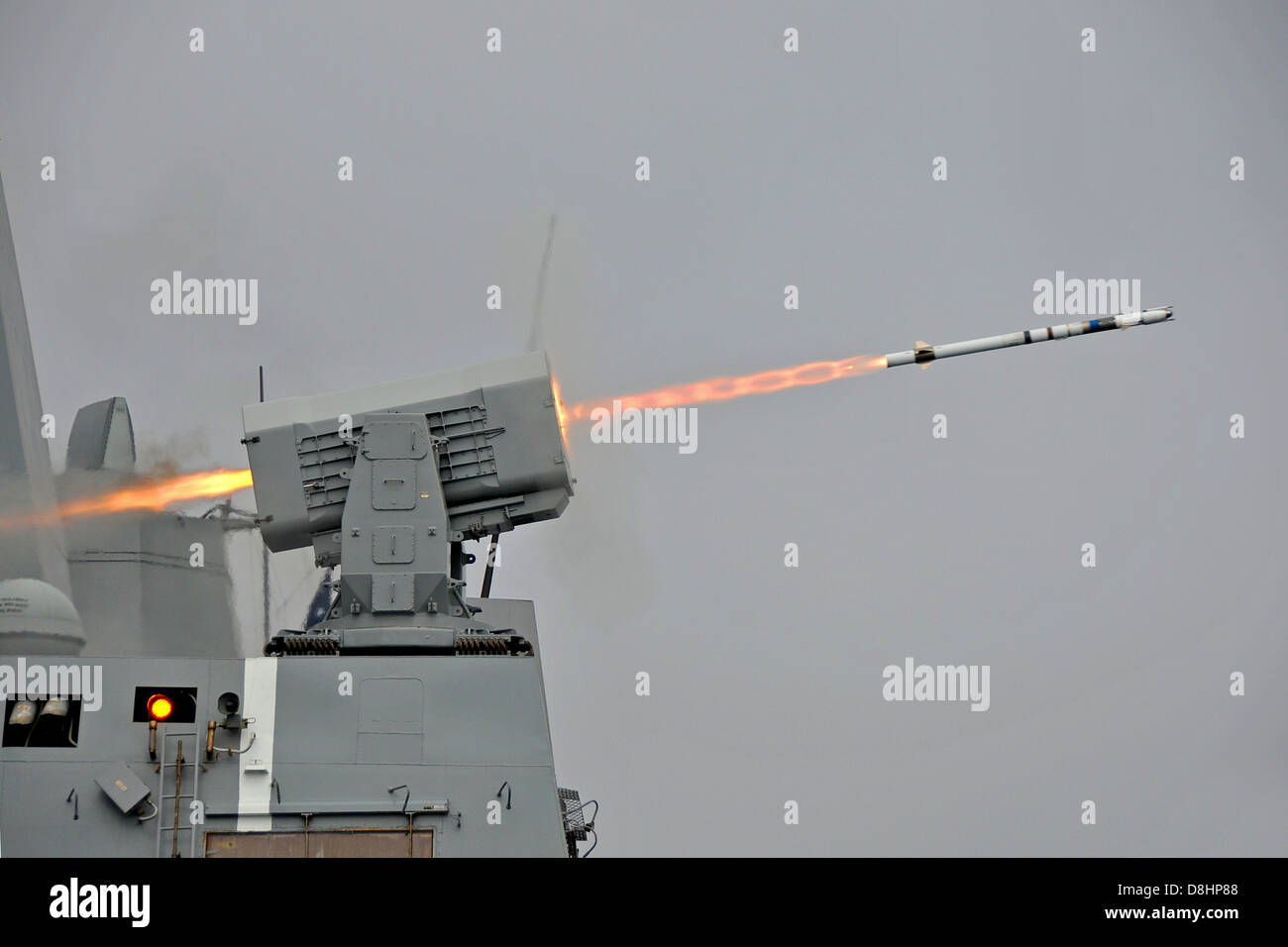USS New Orleans fires surface to air intercept missile Stock Photo - Alamy