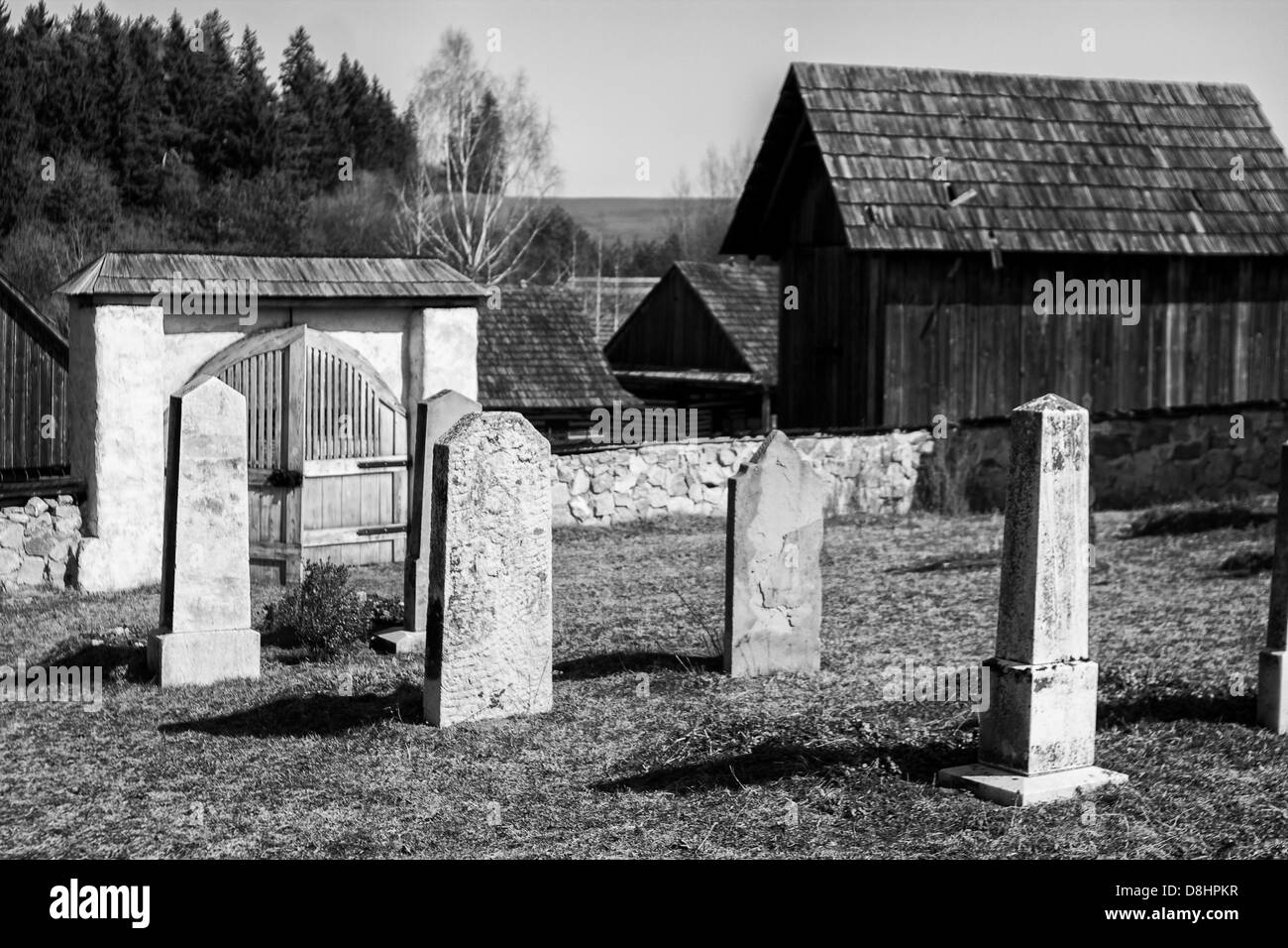 Old cemetery at village Stock Photo - Alamy