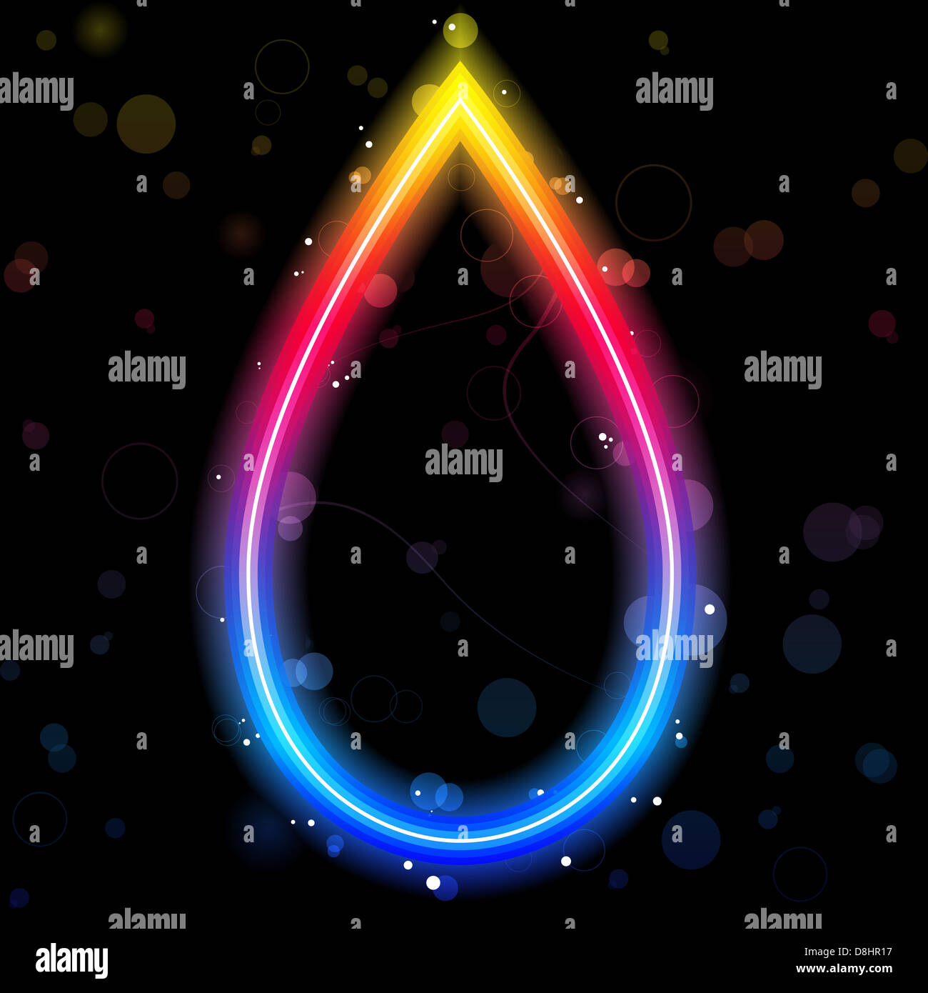 Vector - Rainbow Drop Border with Sparkles and Swirls Stock Photo - Alamy
