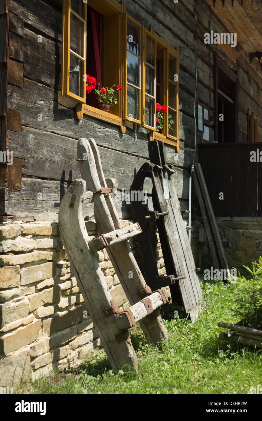 Wooden sledge hi-res stock photography and images - Alamy