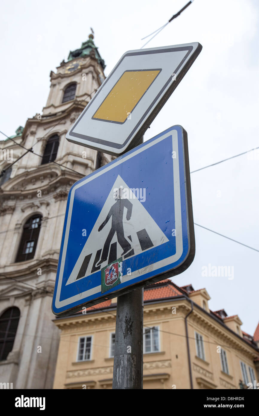 A road sign in Prague, Czech Republic, Europe Stock Photo - Alamy