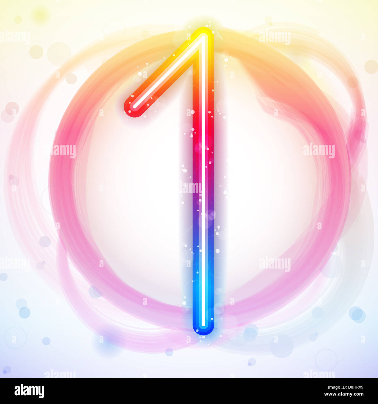 Vector - Number Rainbow Lights in Circle White Background Stock Photo ...