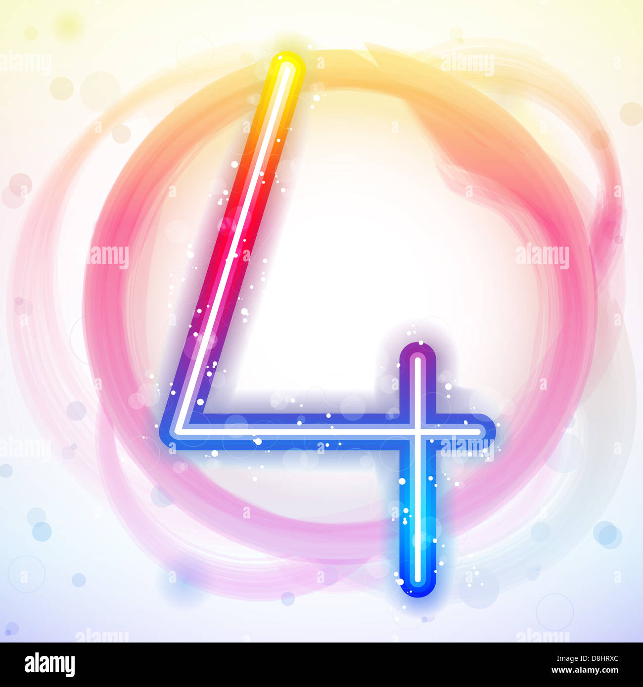 Vector - Number Rainbow Lights in Circle White Background Stock Photo ...