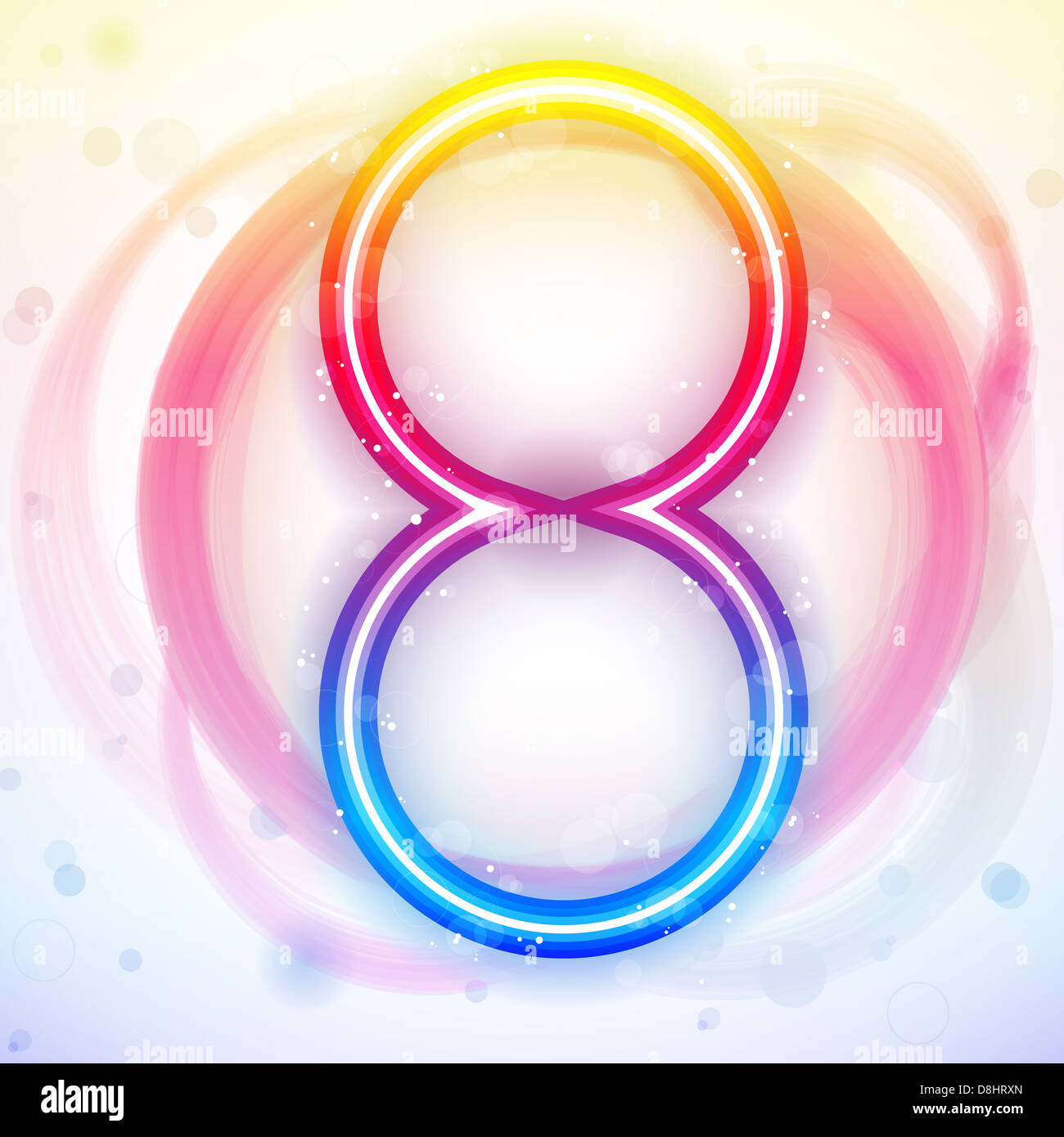 Vector - Number Rainbow Lights in Circle White Background Stock Photo ...