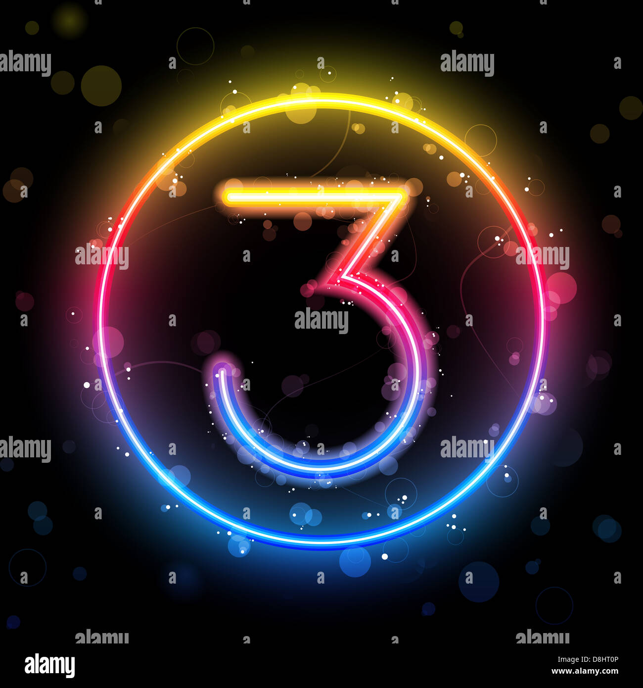 Vector - Number Rainbow Lights Glitter with Sparkles Stock Photo - Alamy