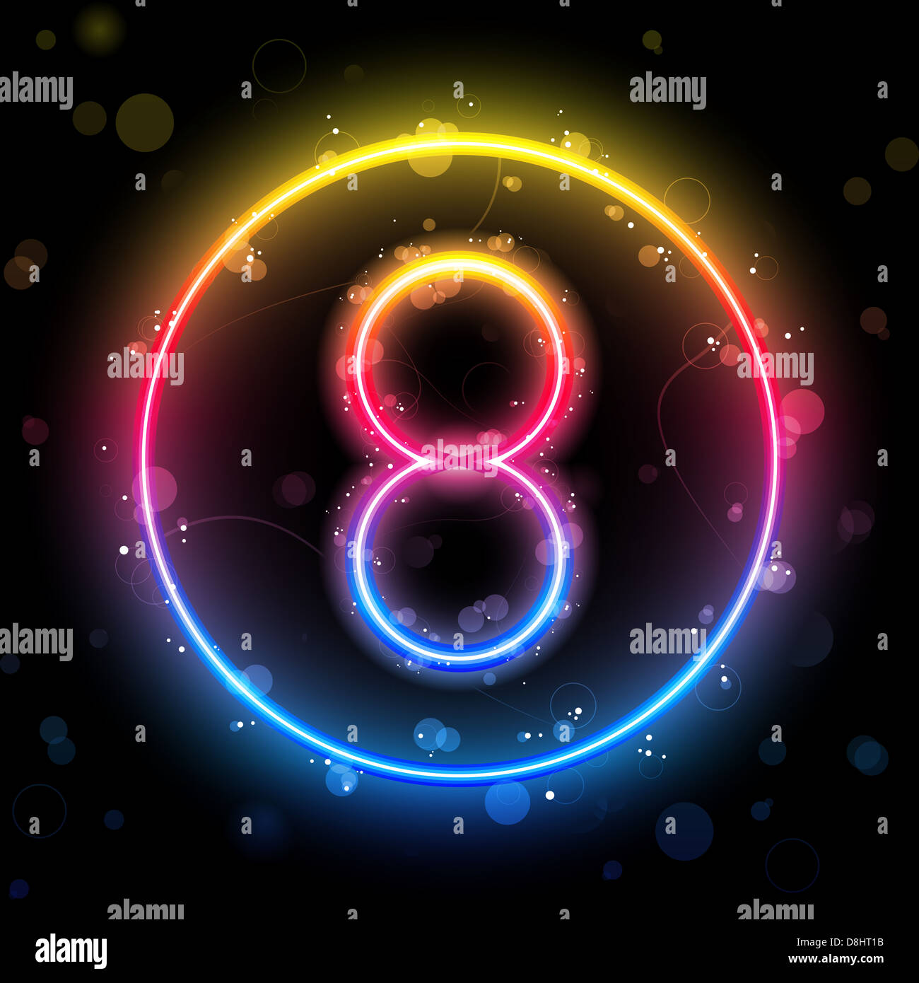 Vector - Number Rainbow Lights Glitter with Sparkles Stock Photo - Alamy