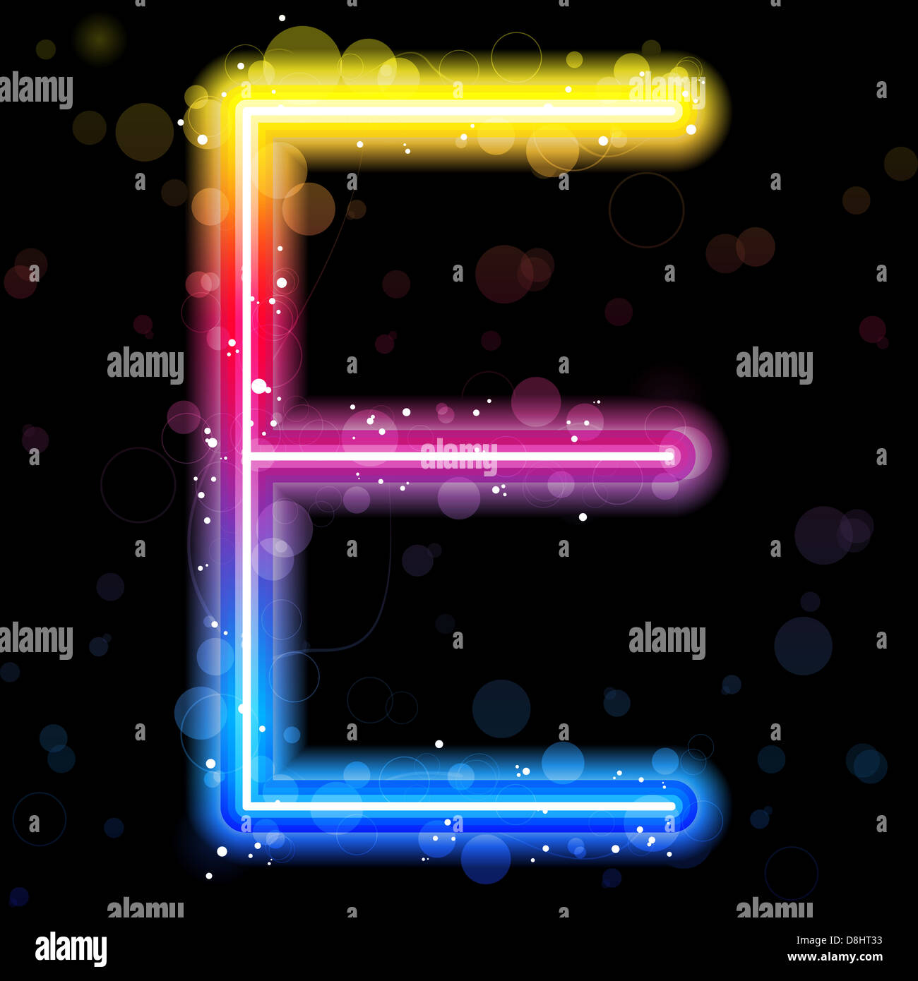Neon rainbow color glow alphabet hi-res stock photography and images ...