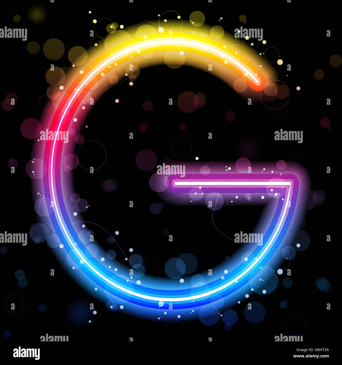 Vector - Alphabet Rainbow Lights Glitter with Sparkles Stock Photo - Alamy