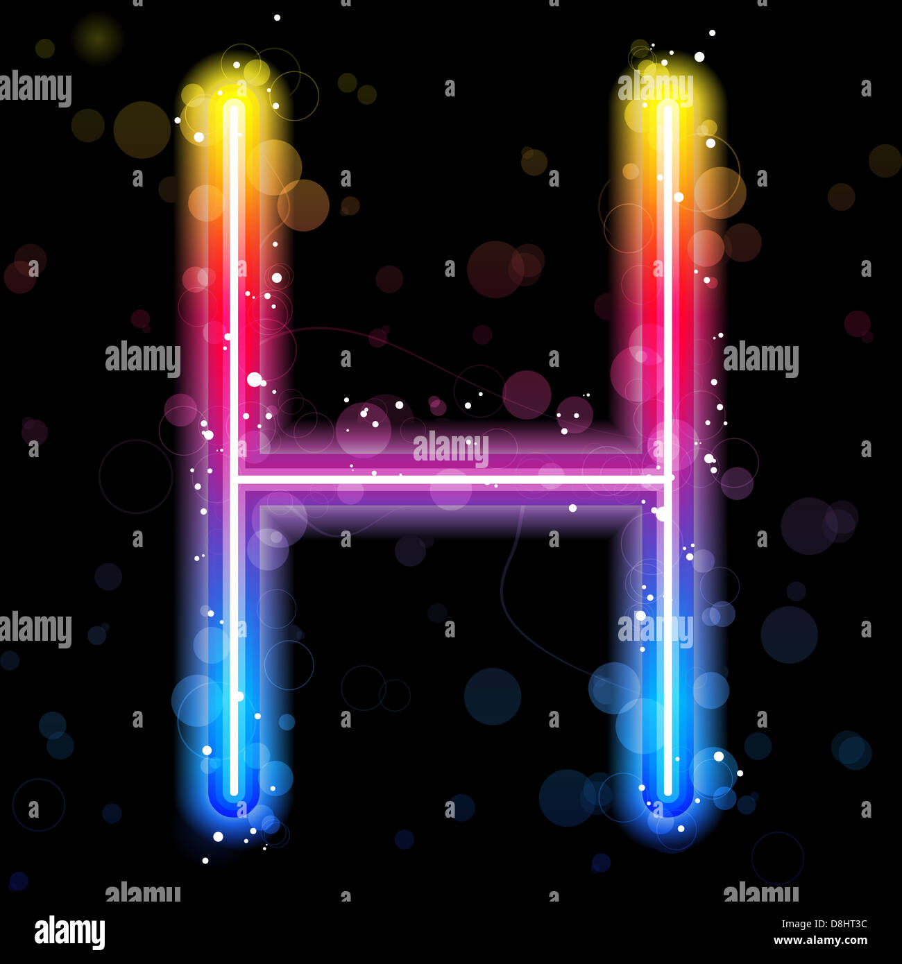 Neon rainbow color glow alphabet hi-res stock photography and images ...