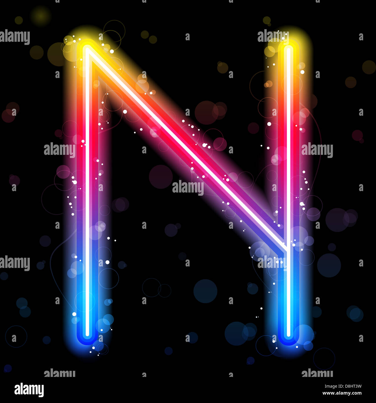 Neon rainbow color glow alphabet hi-res stock photography and images ...