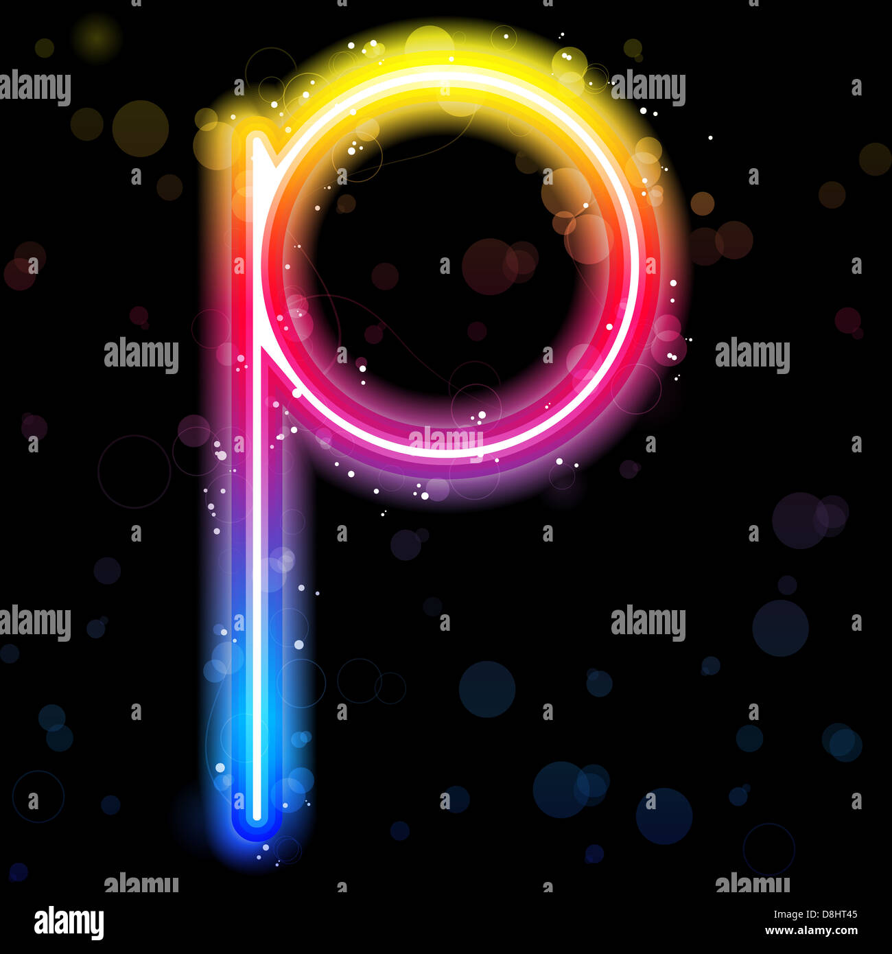 Vector - Alphabet Rainbow Lights Glitter with Sparkles Stock Photo - Alamy