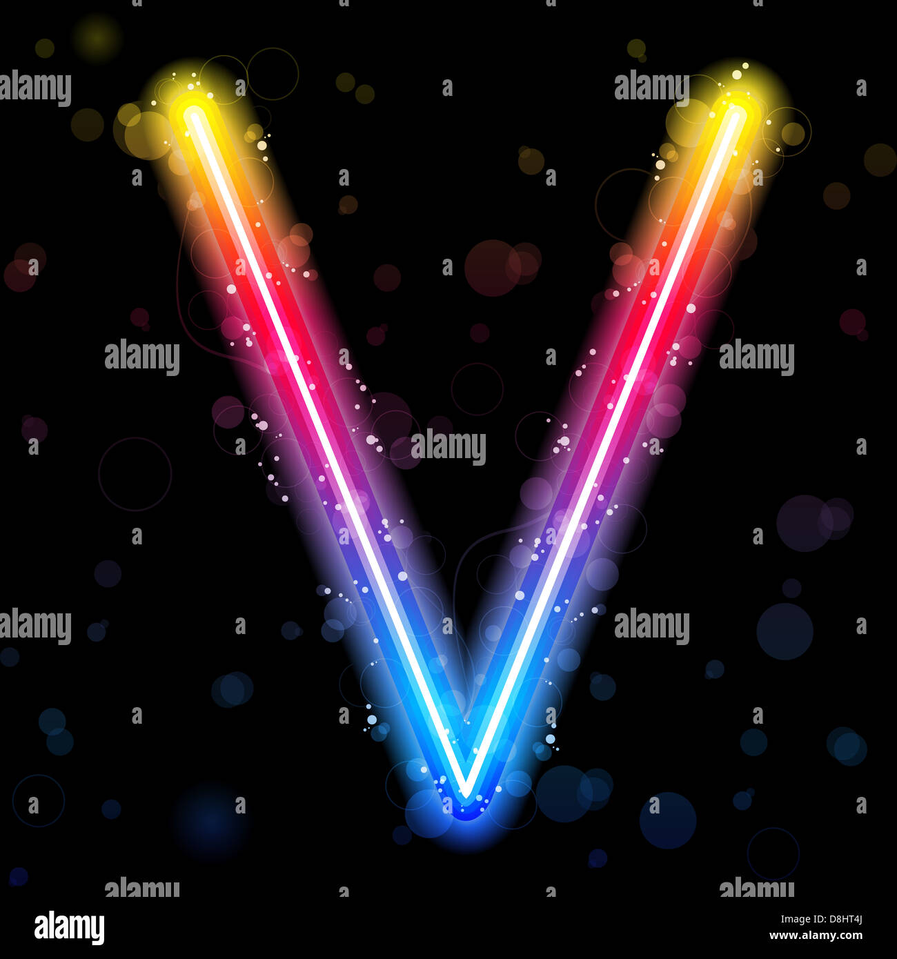 Neon rainbow color glow alphabet hi-res stock photography and images ...