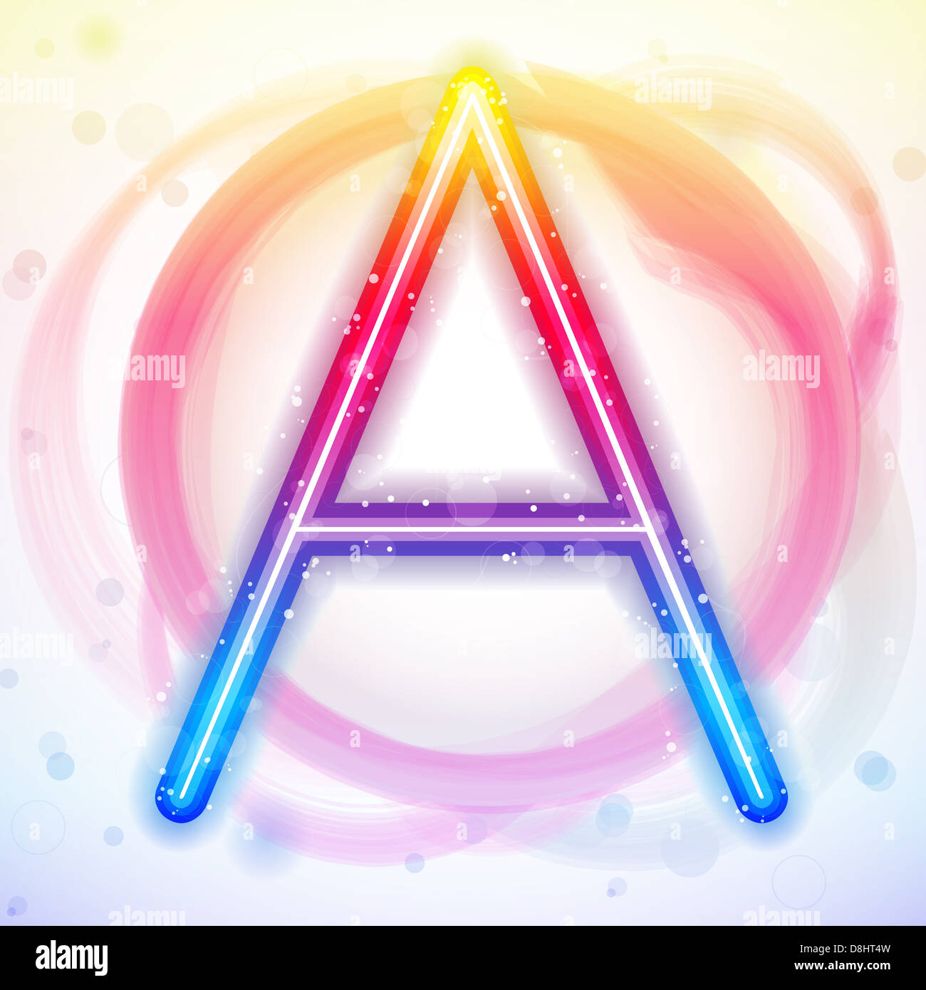 Vector - Alphabet Rainbow Lights in Circle White Background Stock Photo ...