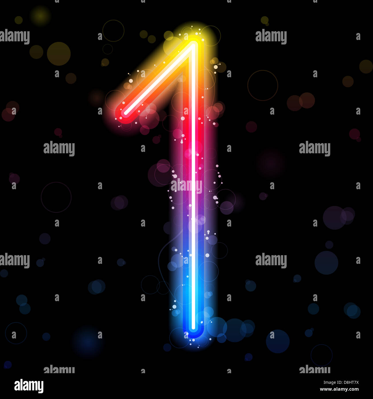 Vector - Number Rainbow Lights Glitter with Sparkles Stock Photo - Alamy