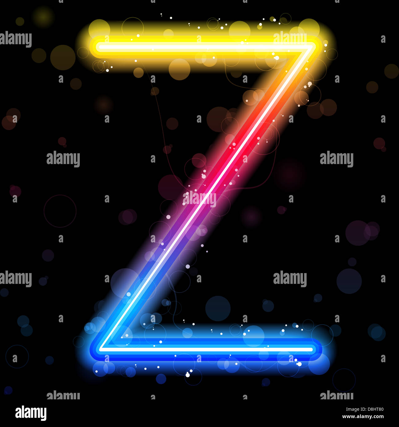 Neon rainbow color glow alphabet hi-res stock photography and images ...