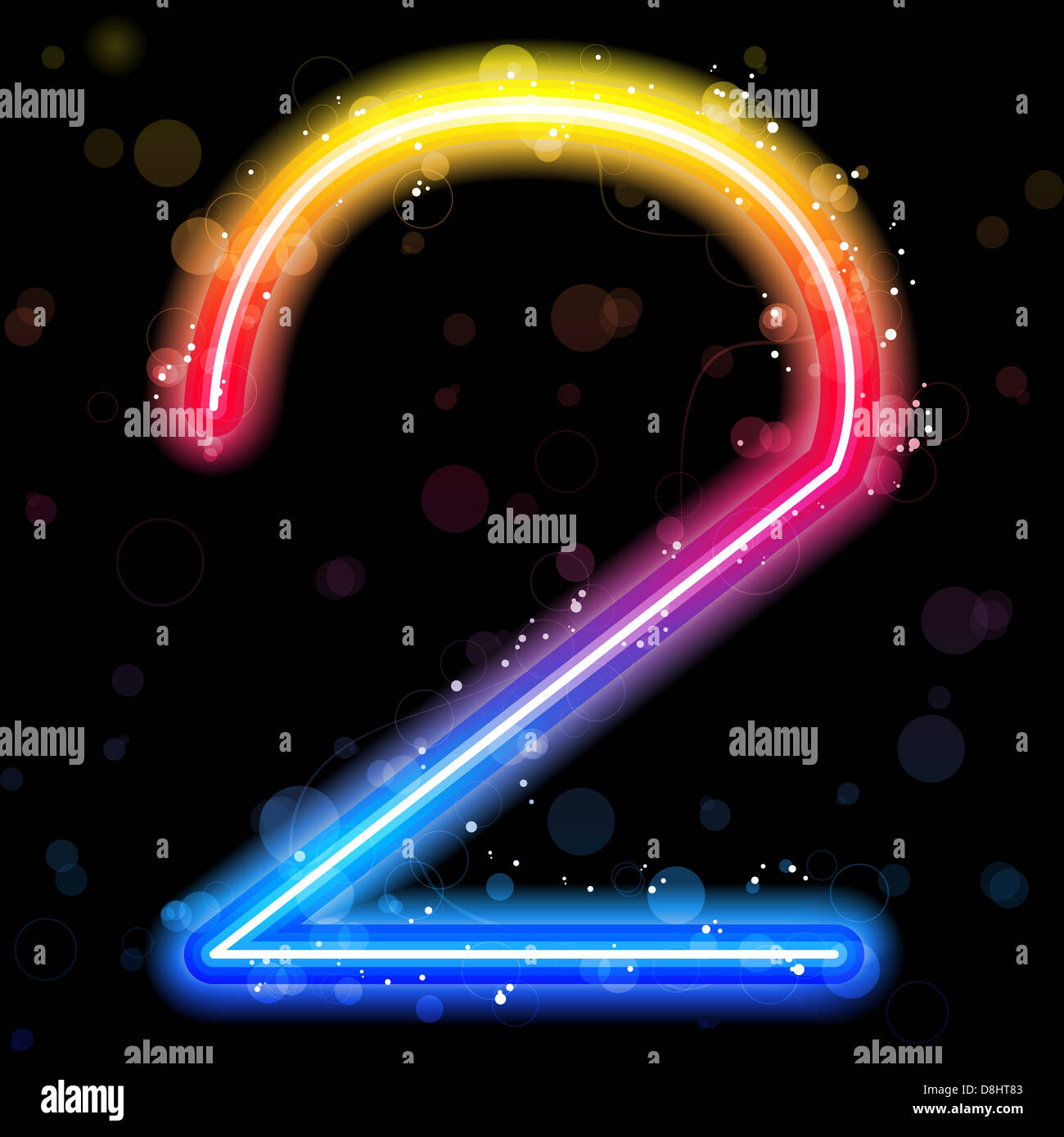 Vector - Number Rainbow Lights Glitter with Sparkles Stock Photo - Alamy