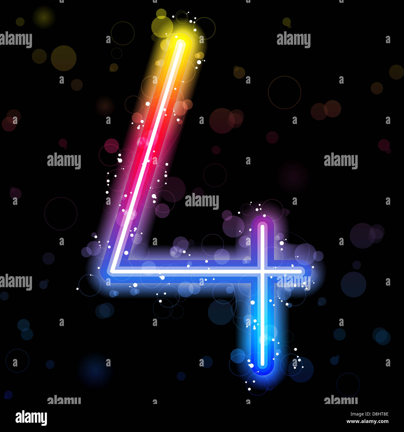 Vector - Number Rainbow Lights Glitter with Sparkles Stock Photo - Alamy