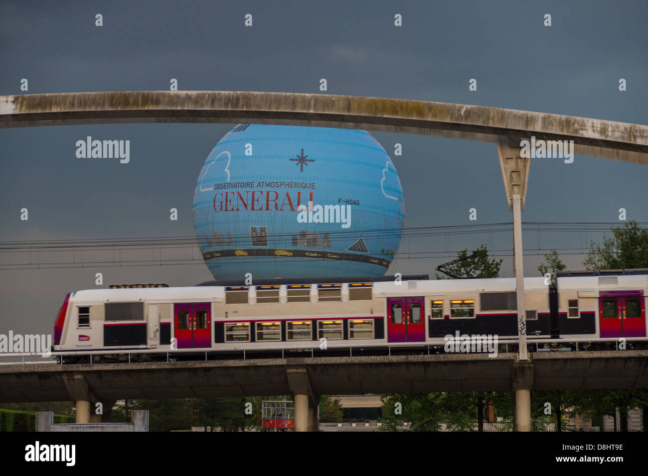 Paris, France. A balloon, promoting the Generali Insurance company ...