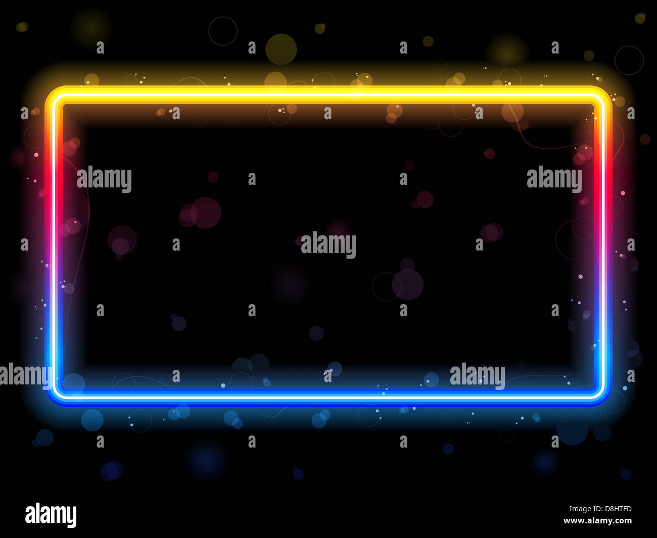 Rainbow Rectangle Border with Sparkles and Swirls. Editable Vector ...