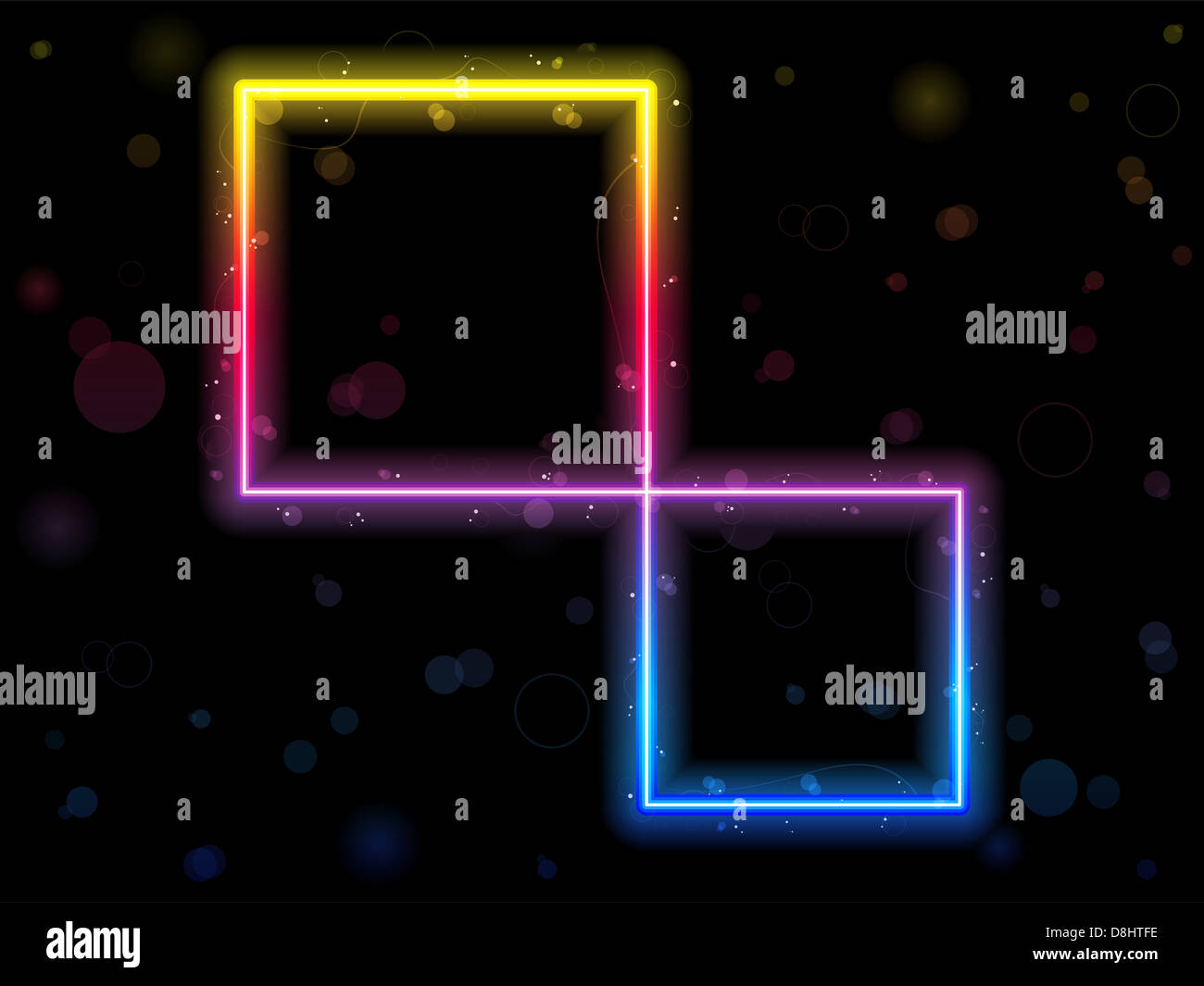 Rainbow Square Border with Sparkles and Swirls. Editable Vector ...