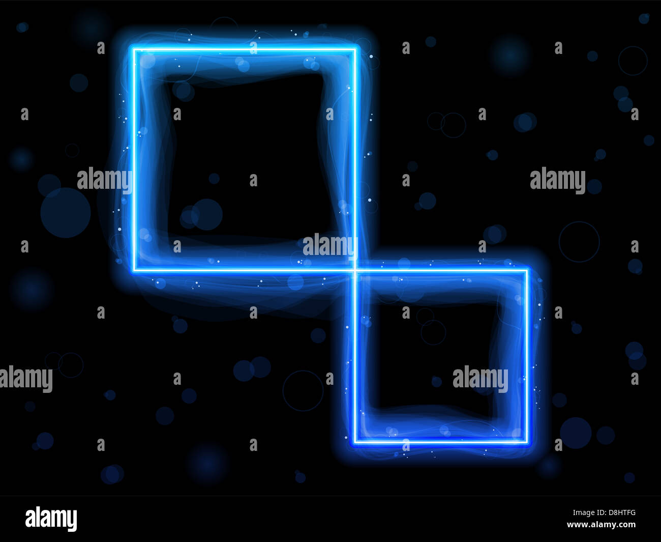 Vector - Blue Square Border with Sparkles and Swirls Stock Photo - Alamy