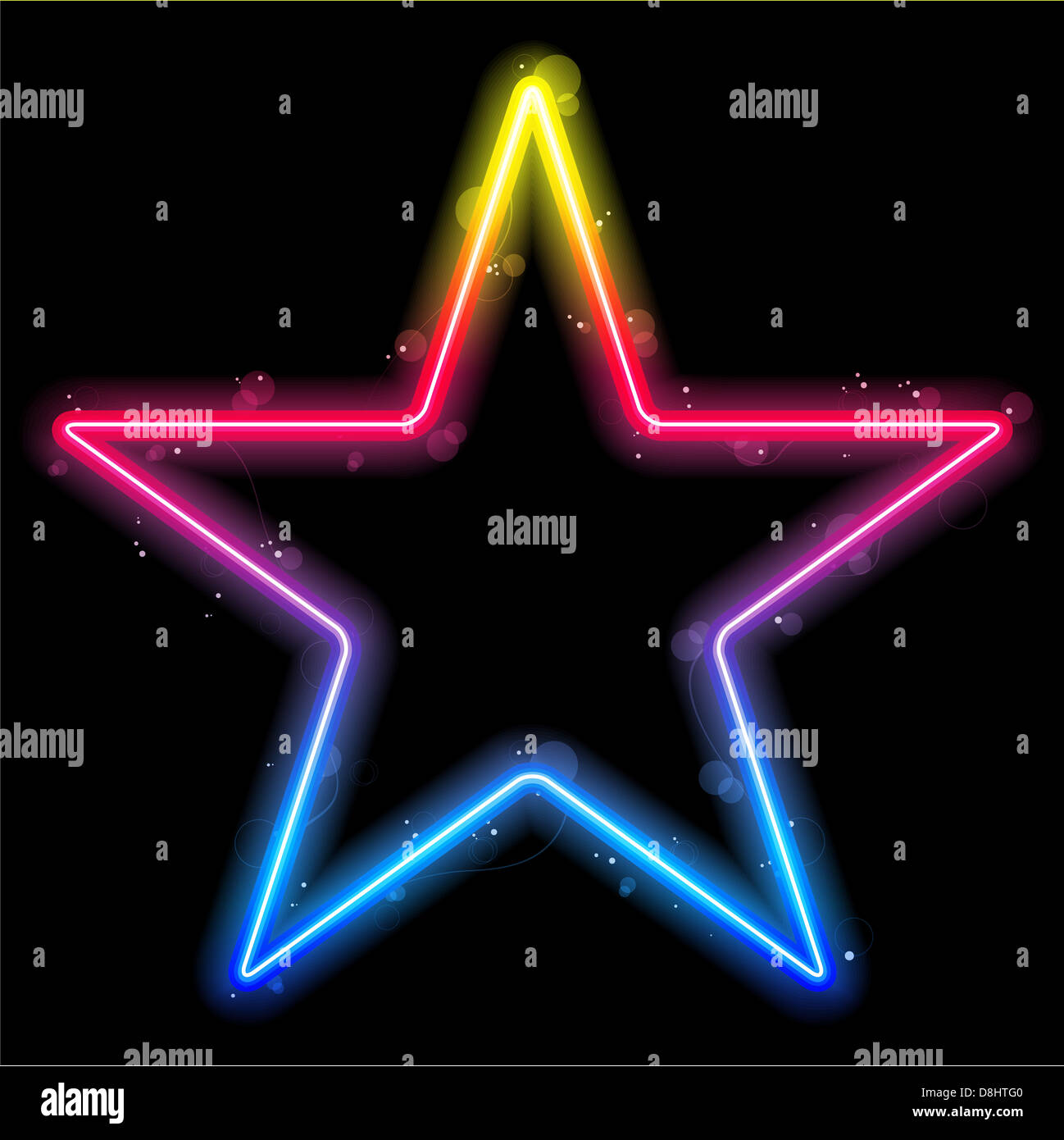 Rainbow Star Border with Sparkles and Swirls. Editable Vector ...