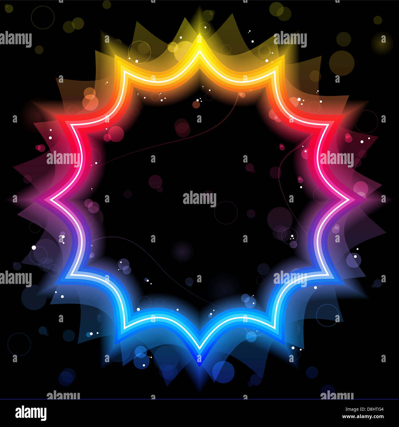 Vector - Rainbow Star Border with Sparkles and Swirls Stock Photo - Alamy