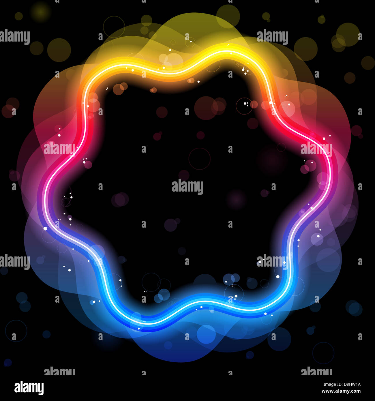 Vector - Rainbow Design Element Border with Sparkles and Swirls Stock ...