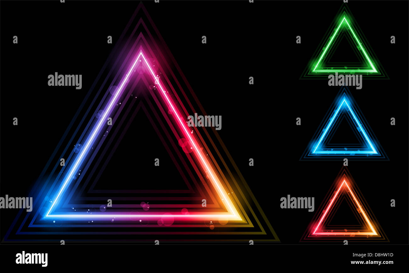 Vector - Set of Neon Laser Triangle Border Stock Photo - Alamy