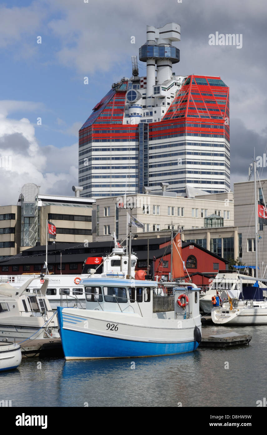 Lilla Bommen harbour with Utkiken Tower also known as Lipstick Building ...