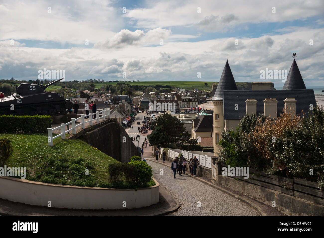 Arromanche,Normandy,France. A WWII Canadian memorial with a tank ...