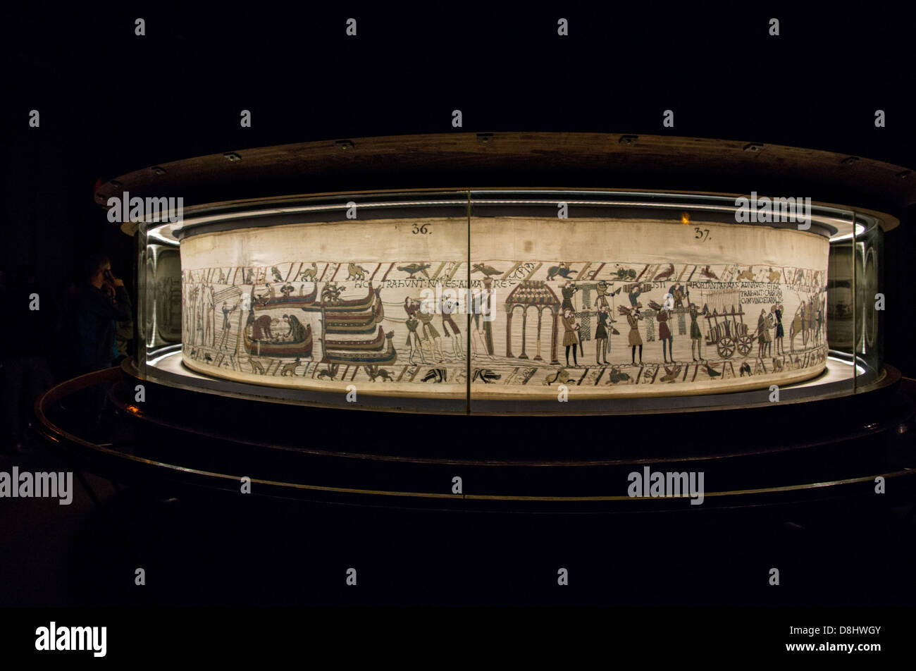 Bayeux, France. The famous tapestry which depicts the events leading to ...