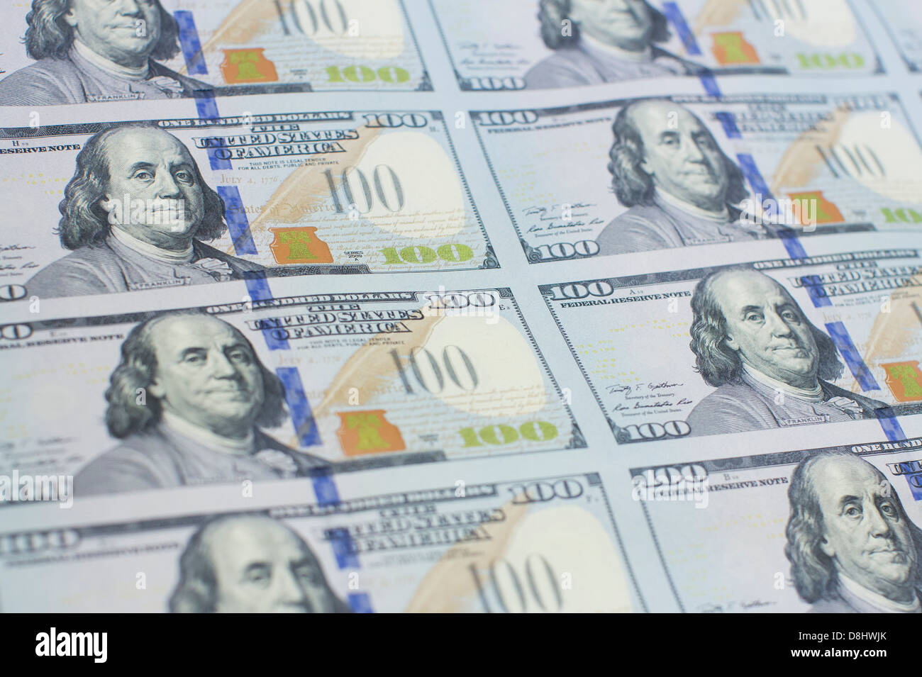 The newly redesigned $100 bill being printed at the Bureau of Engraving ...