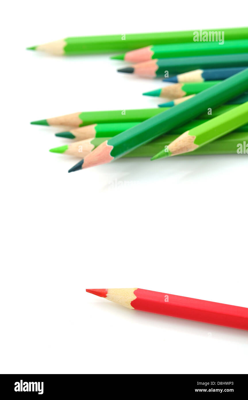 Green color pencils Stock Photo - Alamy