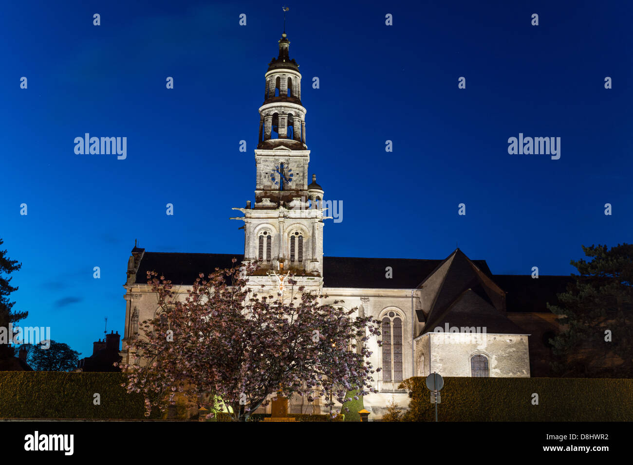 Normandy, France. The Bayeux church at night., home to famous Bayeux ...
