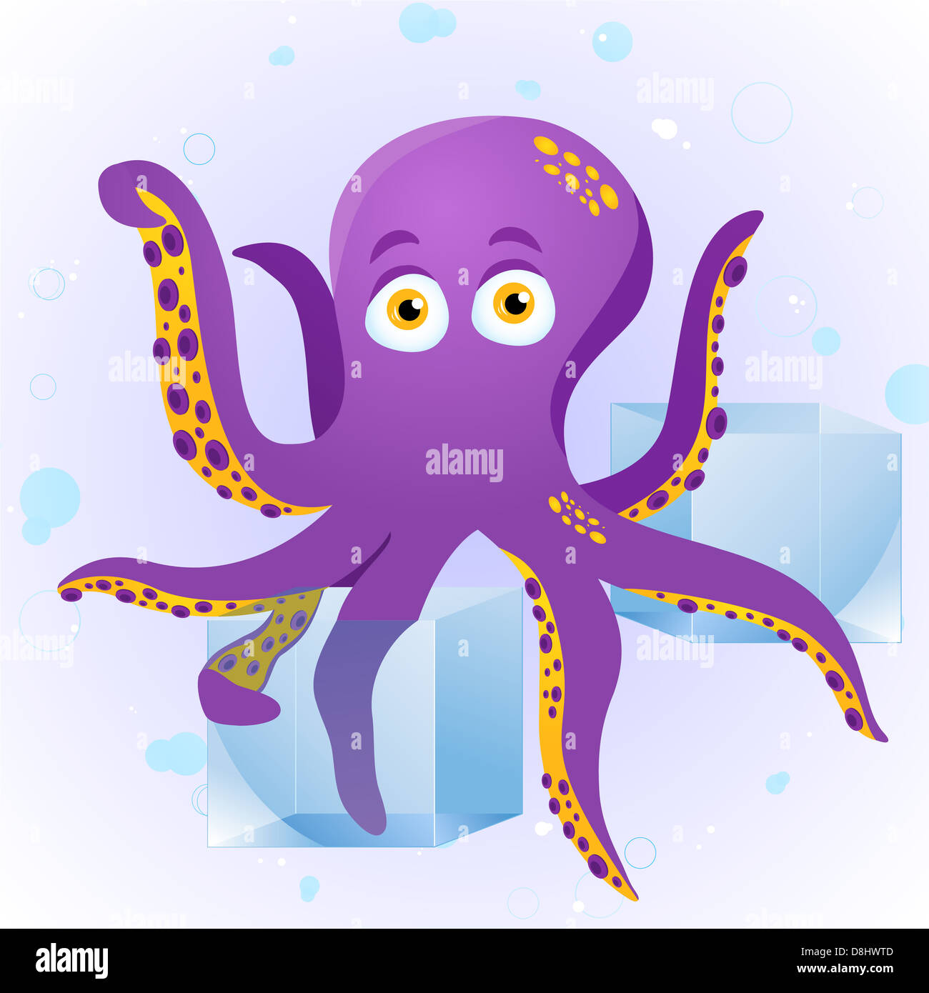 Octopus Fortune Teller with Crystal Cube. Editable Vector Illustration ...