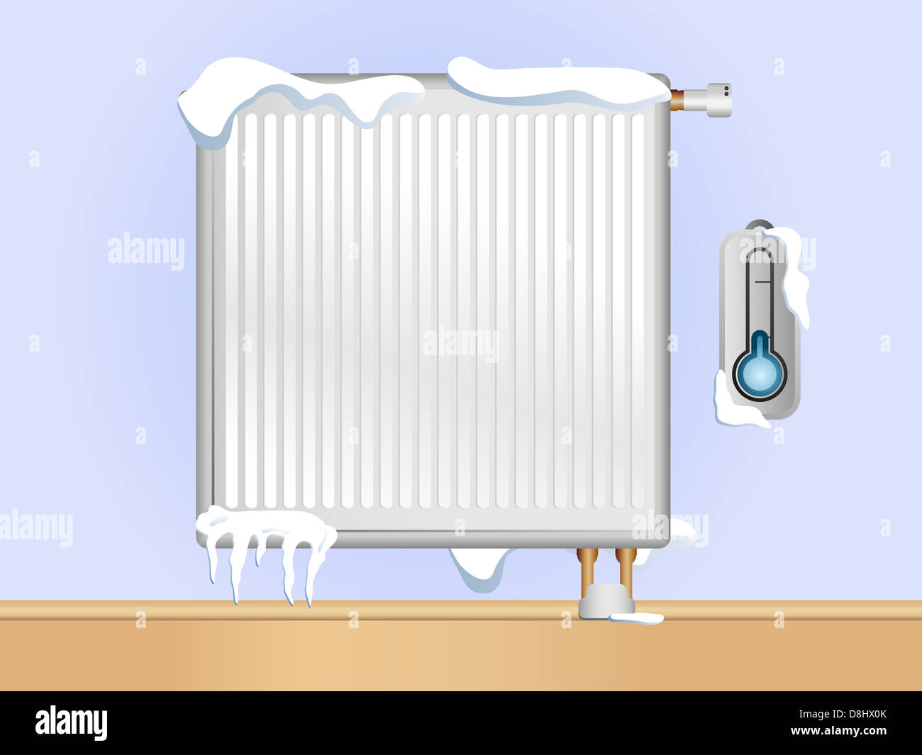 Broken Radiator with snow and ice. Editable Vector Stock Photo - Alamy