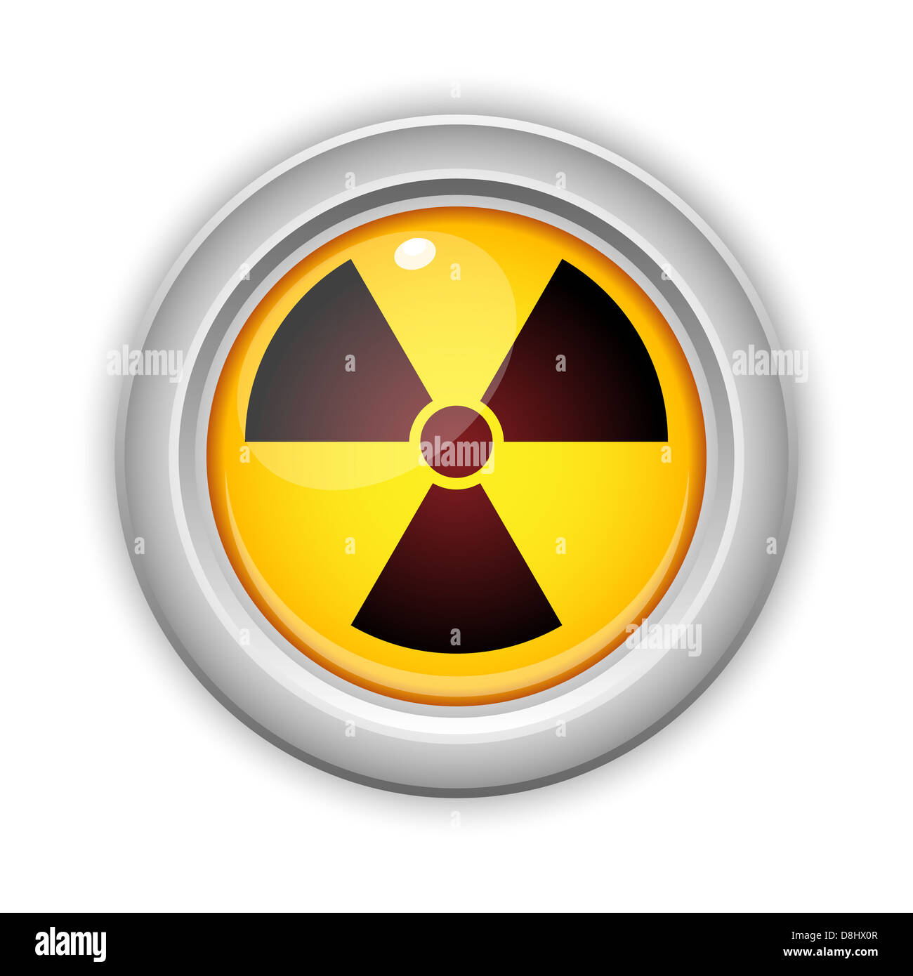 Vector - Radioactive Danger Yellow Button. Caution Radiation Stock ...